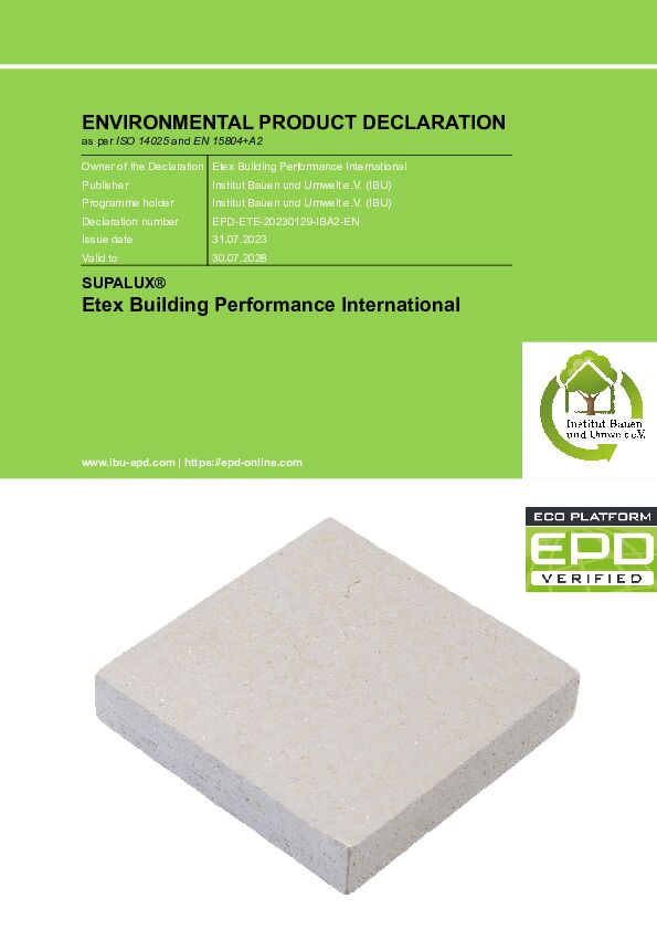 Environmental Product Declarations (EPDs) for Promat products - Promat