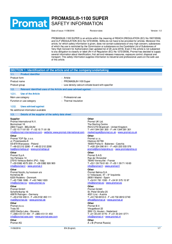 Documentation - Promat