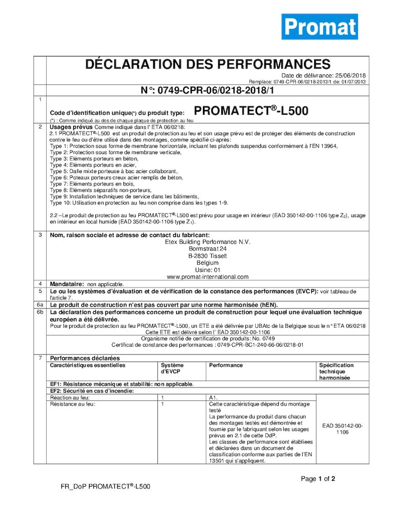 Documentation technique - Promat France