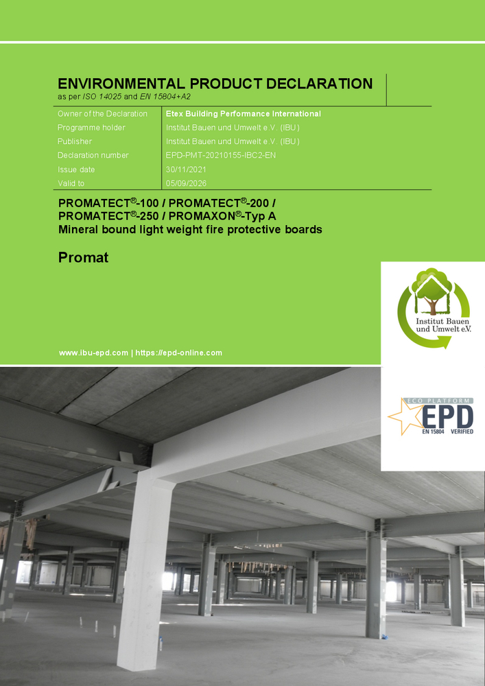 Environmental Product Declarations (EPDs) for Promat products - Promat