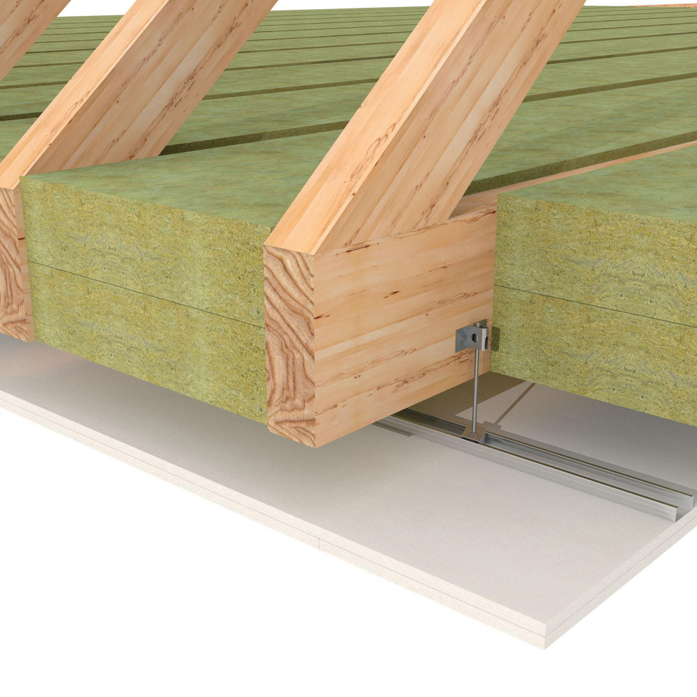 Plafond PROMATECT®-100 - Suspendu sous charpente bois - Laine de verre ...