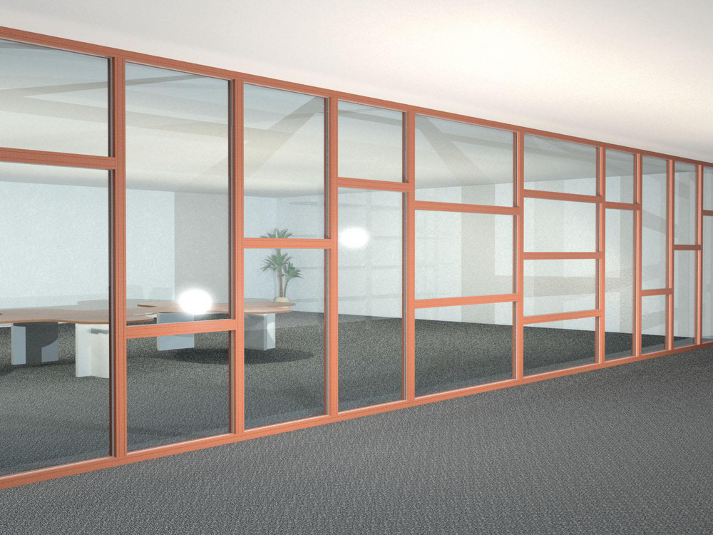 Cloison vitrée PROMAGLAS® 60 - Châssis bois - EI 60 - Promat France