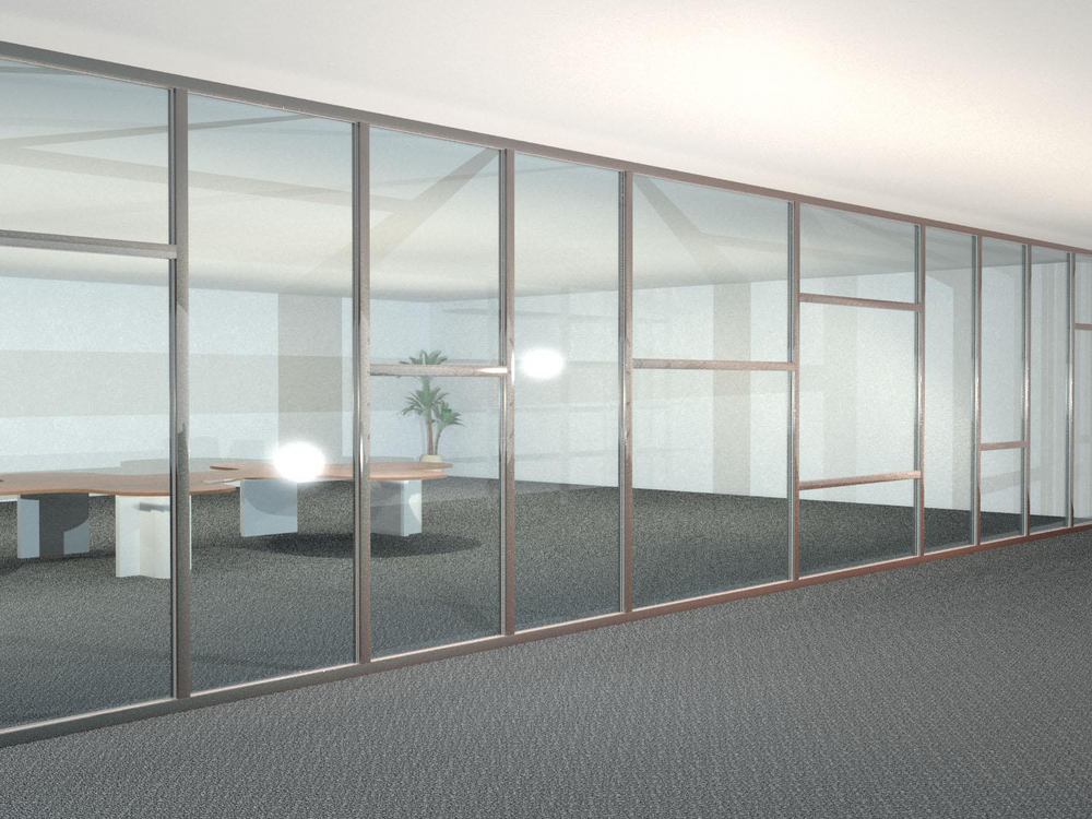 Cloison vitrée PROMAGLAS® F1-60 - Châssis acier - EI 60 - Promat France