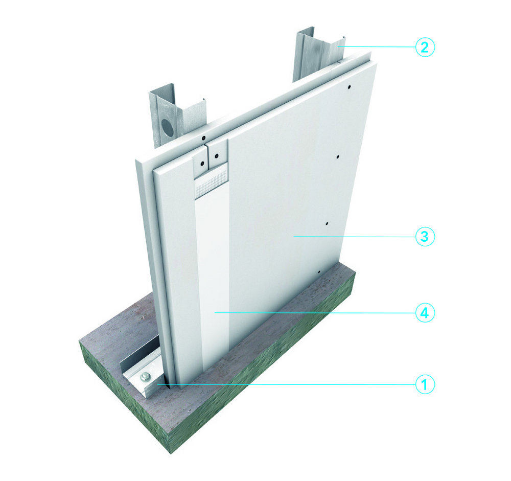 Cloison de doublage sur ossature métallique CW75 sans isolation - EI 30 ...