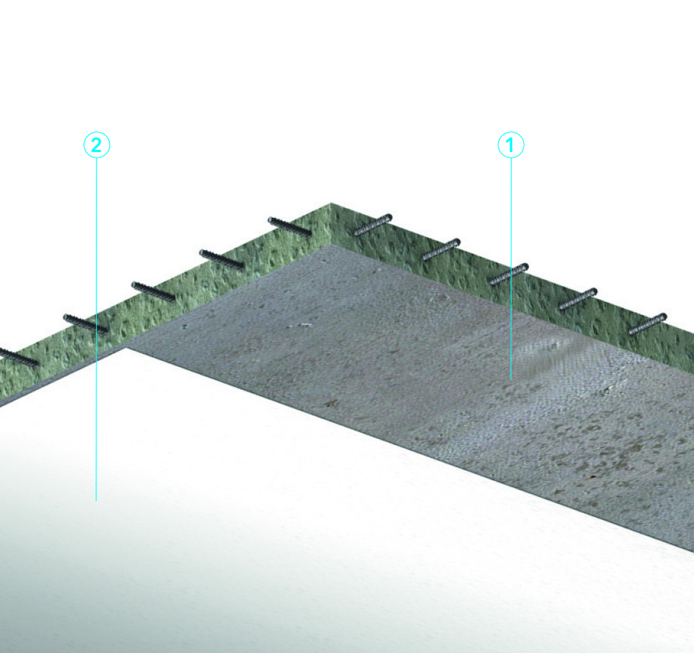 Betonnen vloerplaat met PROMAPAINT ® -SC3 - R60 - Promat