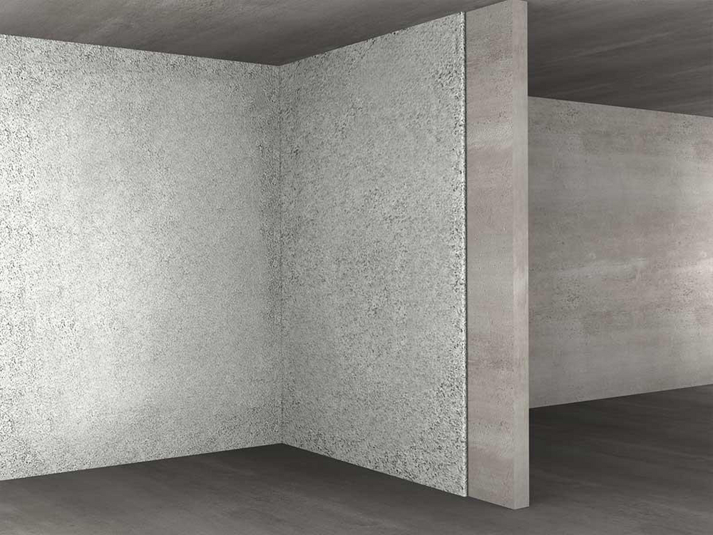 Concrete wall upgraded to FRL 240/240/240 with Cafco MANDOLITE® CP2 ...