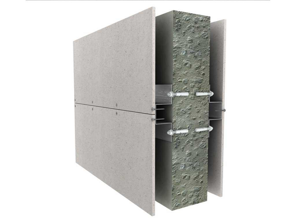 Concrete wall upgraded to FRL 120/120/120 with PROMATECT®-H steel hat ...