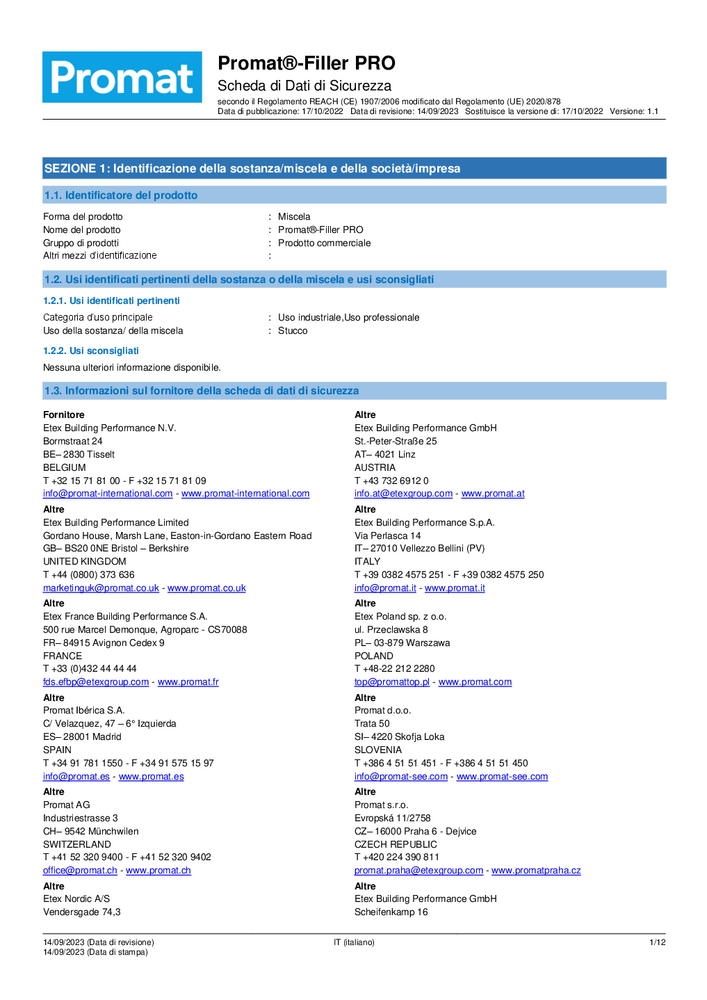 Documentazione per i tuoi Progetti | Promat - Promat